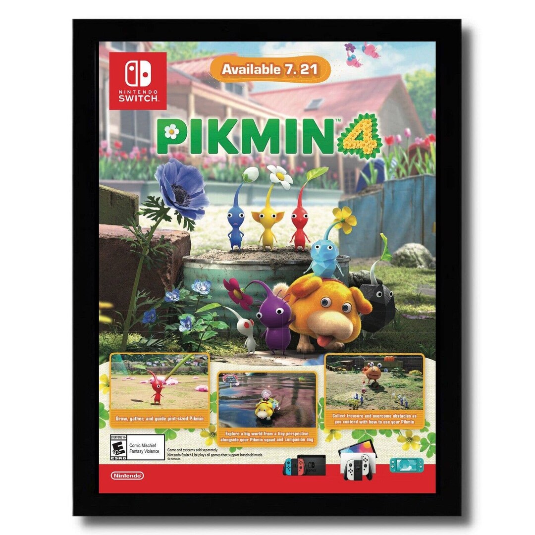 2023 Pikmin 4 Framed Print Ad/poster Nintendo Switch Video Game Promo ...