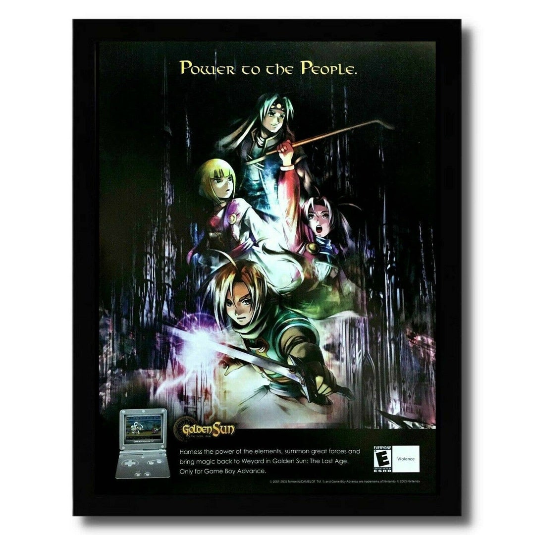 2003 Golden Sun: the Lost Age Framed Print Ad/poster GBA Authentic ...