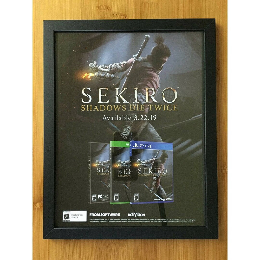 Framed Sekiro: Shadows Die Twice Print Ad/poster Official PS4 Xbox One ...