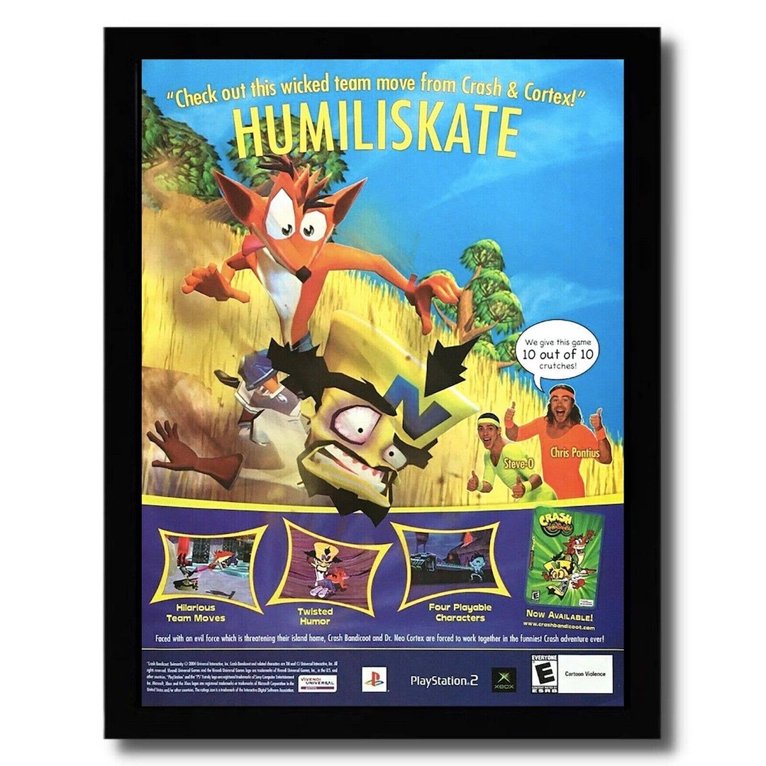 2004 Crash Twinsanity Framed Print Ad/poster PS2 Xbox Crash Bandicoot ...