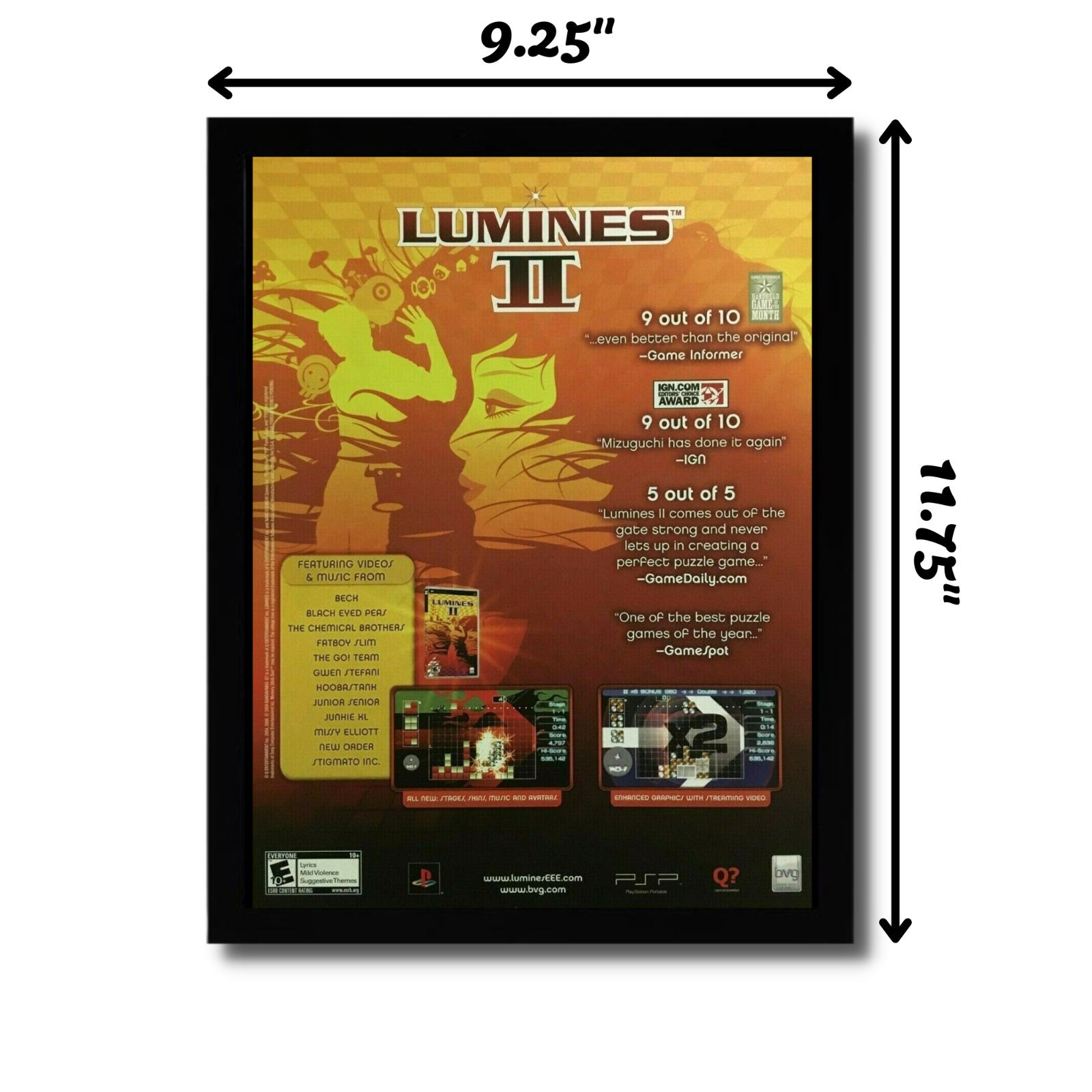 2006 Lumines II 2 Framed Print Ad poster Original PSP Playstation Game Wall Art Etsy