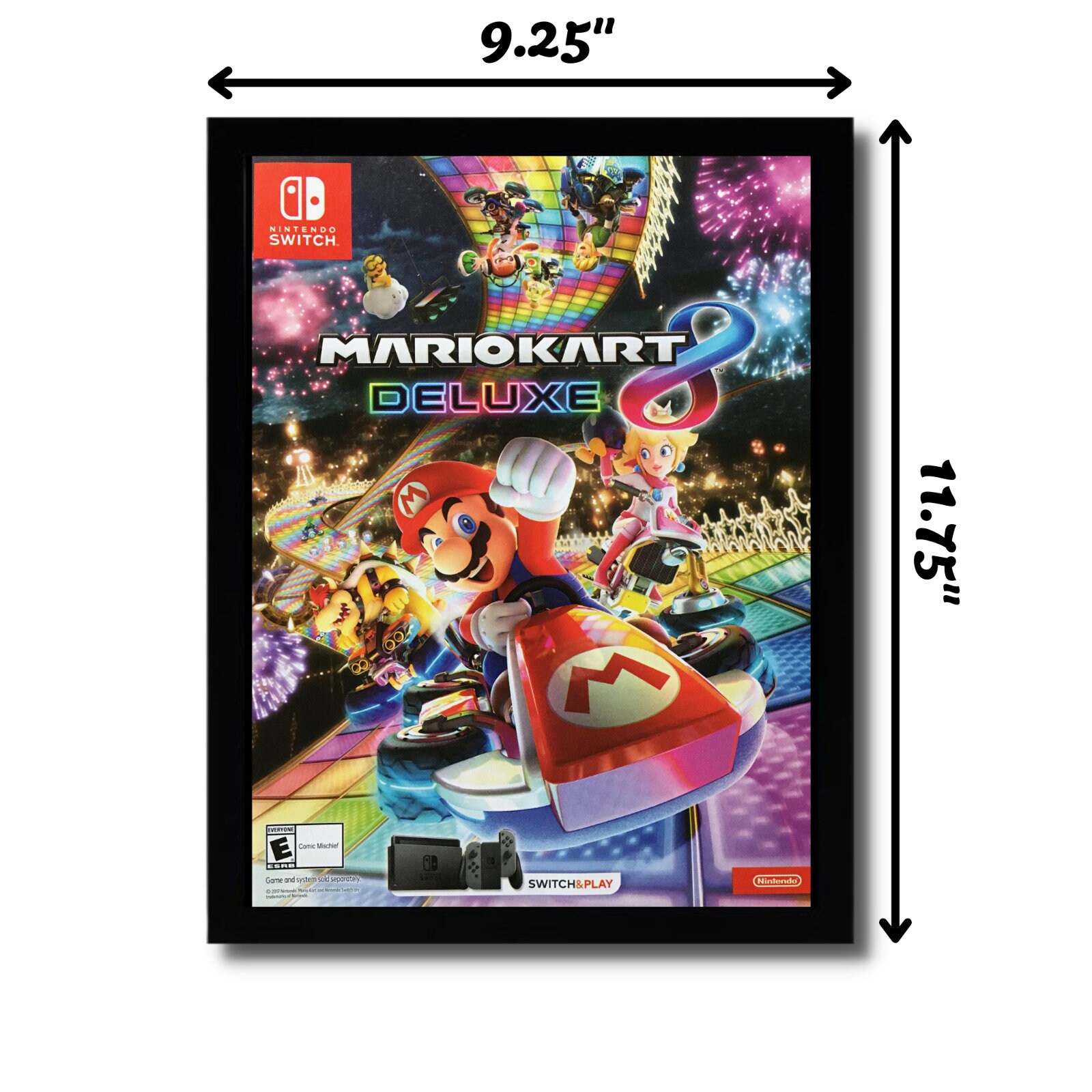 2017 Mario Kart 8 Deluxe Framed Print Ad poster Nintendo Switch Authentic Art Etsy Canada