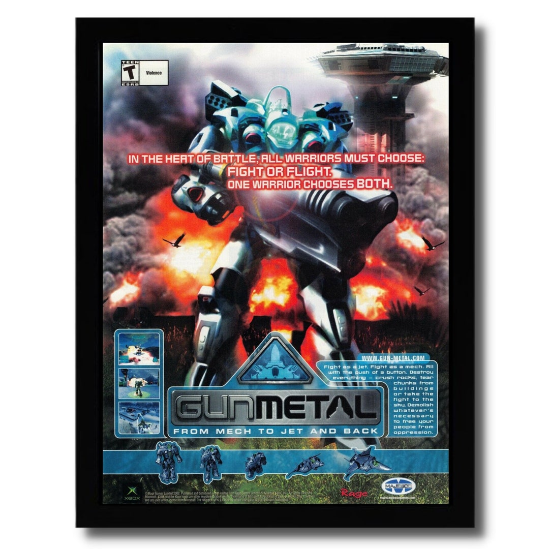 2002 Gun Metal Framed Print Ad/poster Authentic Original Xbox Video ...