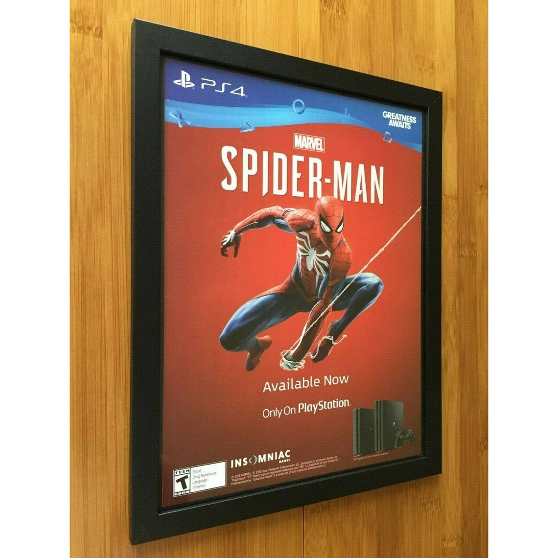 Framed Marvel's Spider-man Print Ad/poster Official PS4 - Etsy