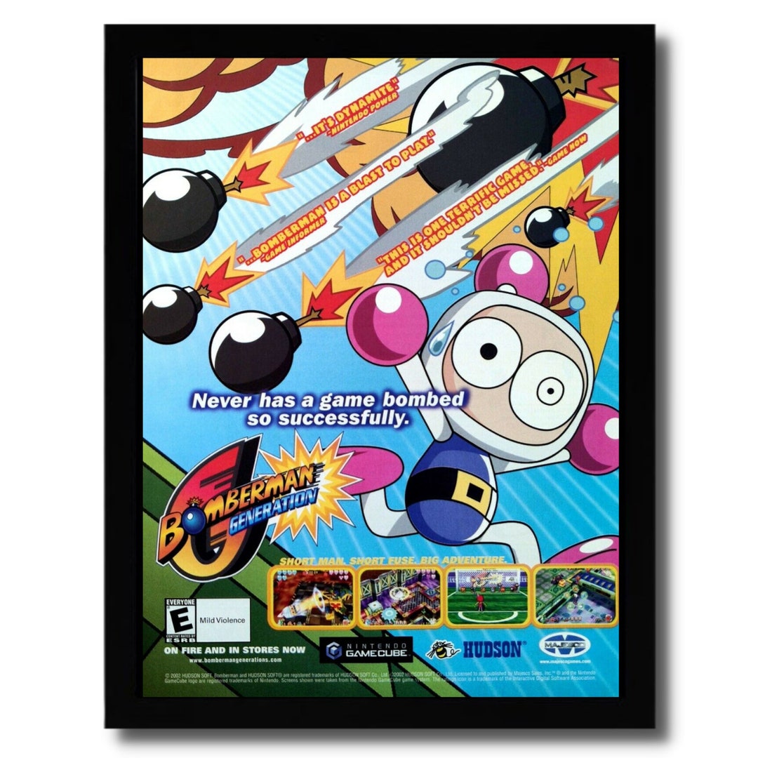 2002 Bomberman Generation Framed Print Ad/poster Original Gamecube ...