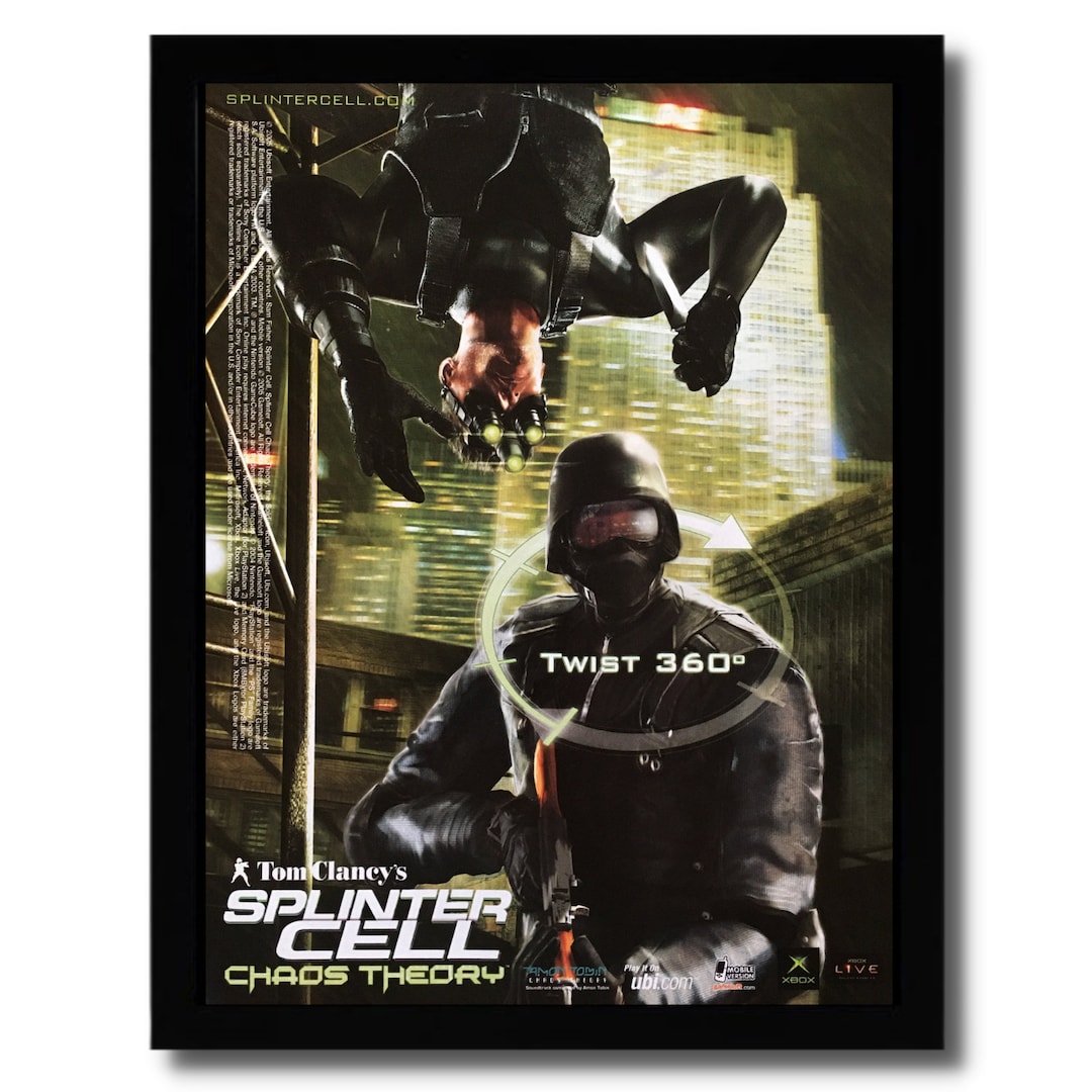 2005 Splinter Cell: Chaos Thoery Framed Print Ad/poster Official Xbox ...