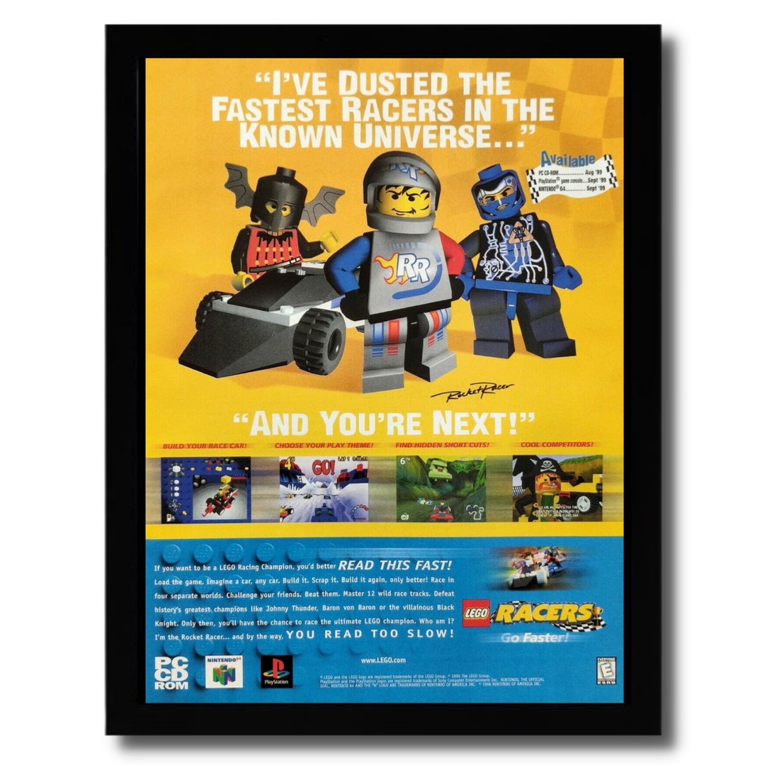 1999 LEGO Racers Framed Print Ad/poster Original Authentic N64 PS1 PC ...