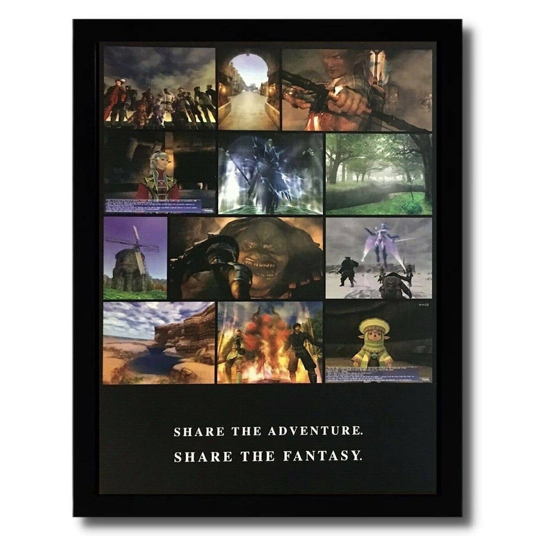 2003 Final Fantasy XI 11 Framed Print Ad/poster PC PS2 Official Promo ...
