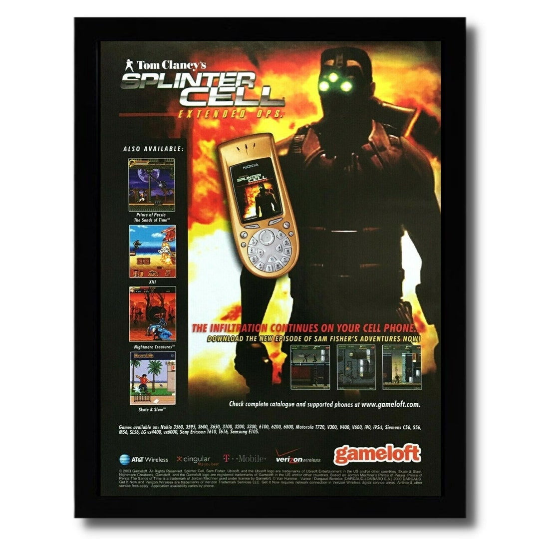Splinter Cell Extended Ops Framed Print Ad/poster Official Mobile Phone ...