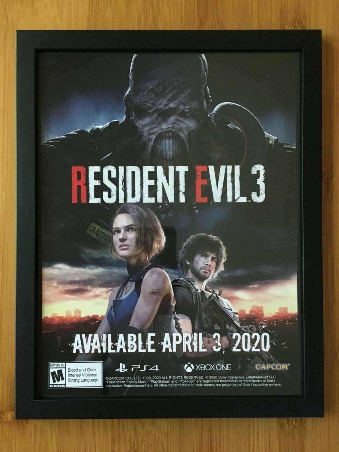 Resident Evil 3 Remake Framed Print Ad/poster Official PS4 Xbox One ...