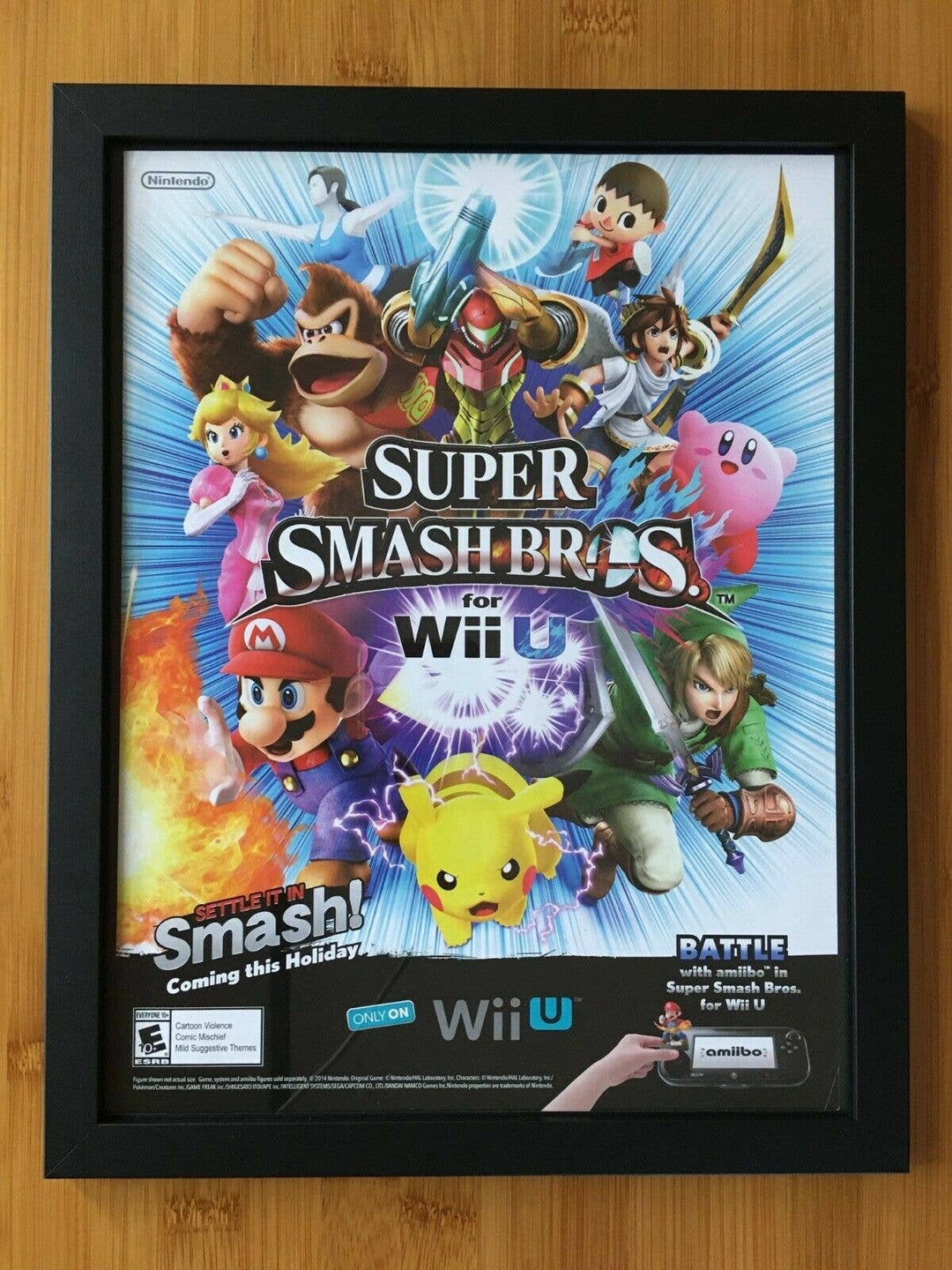 2014 Super Smash Bros. Wii U 3DS Framed Print Ad/poster Official Promo ...