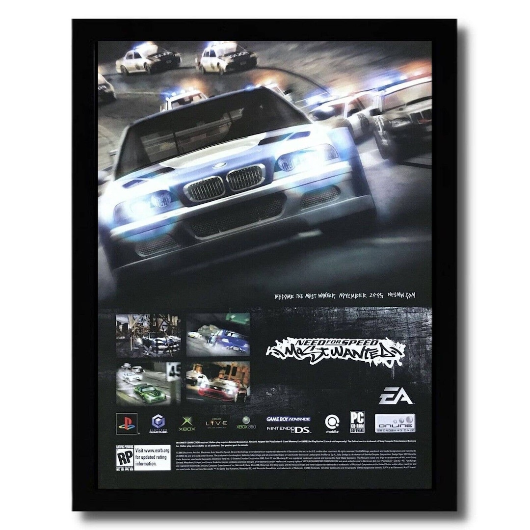 2005 Need for Speed Most Wanted Framed Print Ad/poster Xbox 360 PS3 ...
