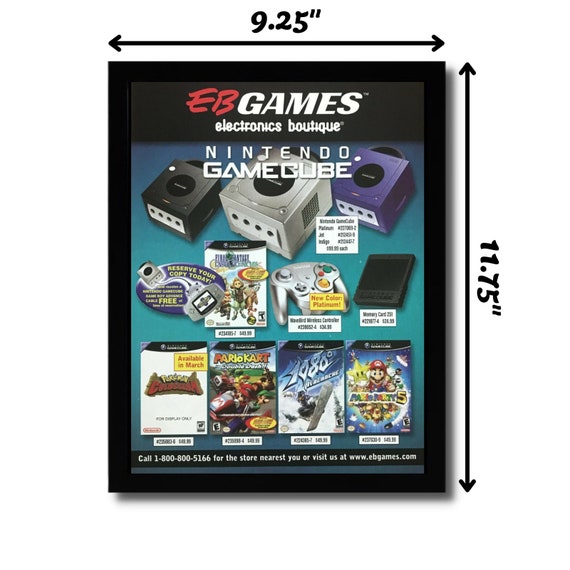 2003 EB GAMES Gamecube Console Framed Print Ad poster Pokemon Wavebird Mario Art Etsy Canada