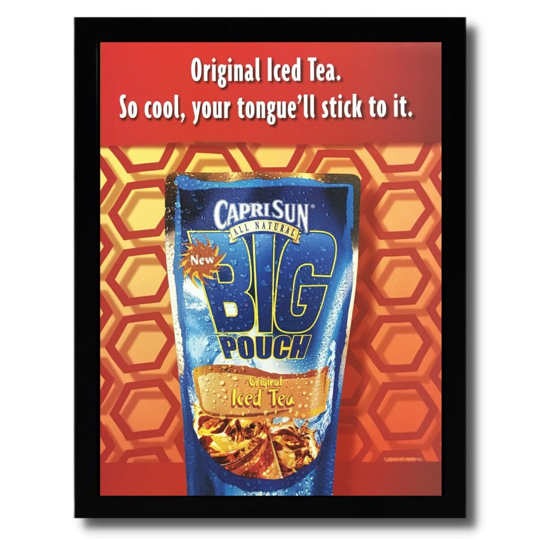 2001 Capri Sun Iced Tea BIG POUCH Framed Print Ad/poster Summer 90s 00s ...