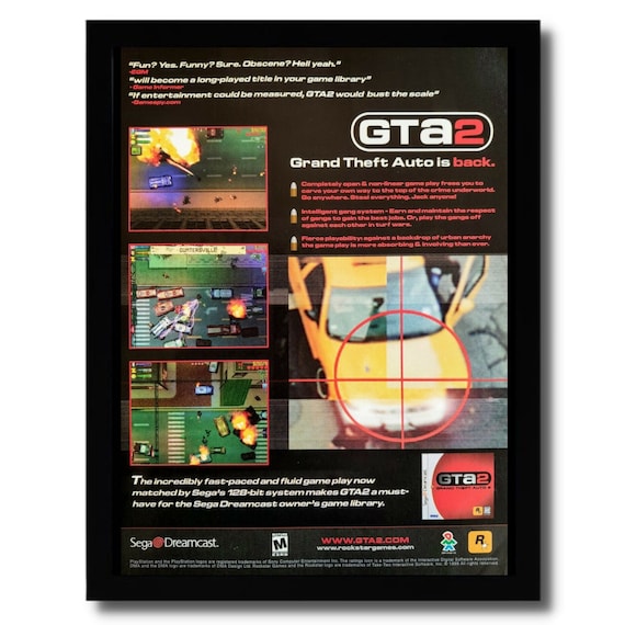 1999 GTA 2 Grand Theft Auto 2 Framed Print Ad/poster Official | Etsy