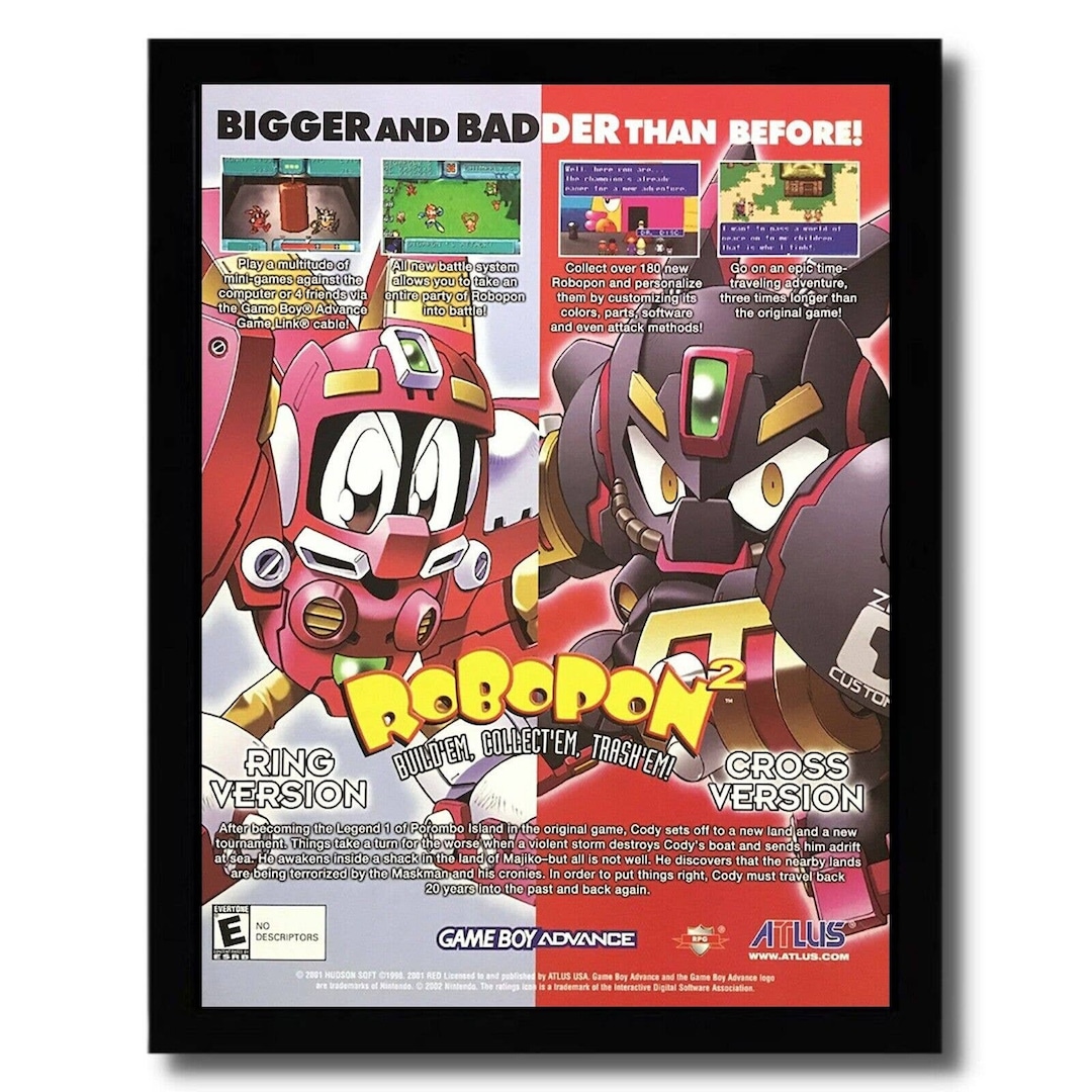 2002 Robopon 2 Cross/ring Versions Framed Print Ad/poster Authentic GBA ...