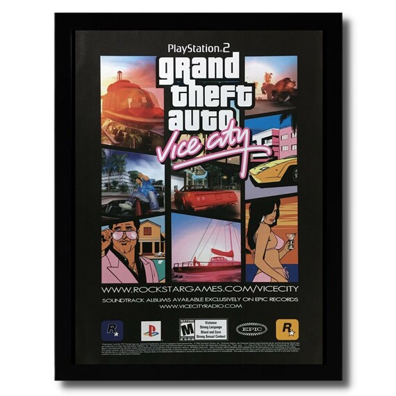 GTA Grand Theft Auto: Vice City Framed Print Ad/poster | Etsy