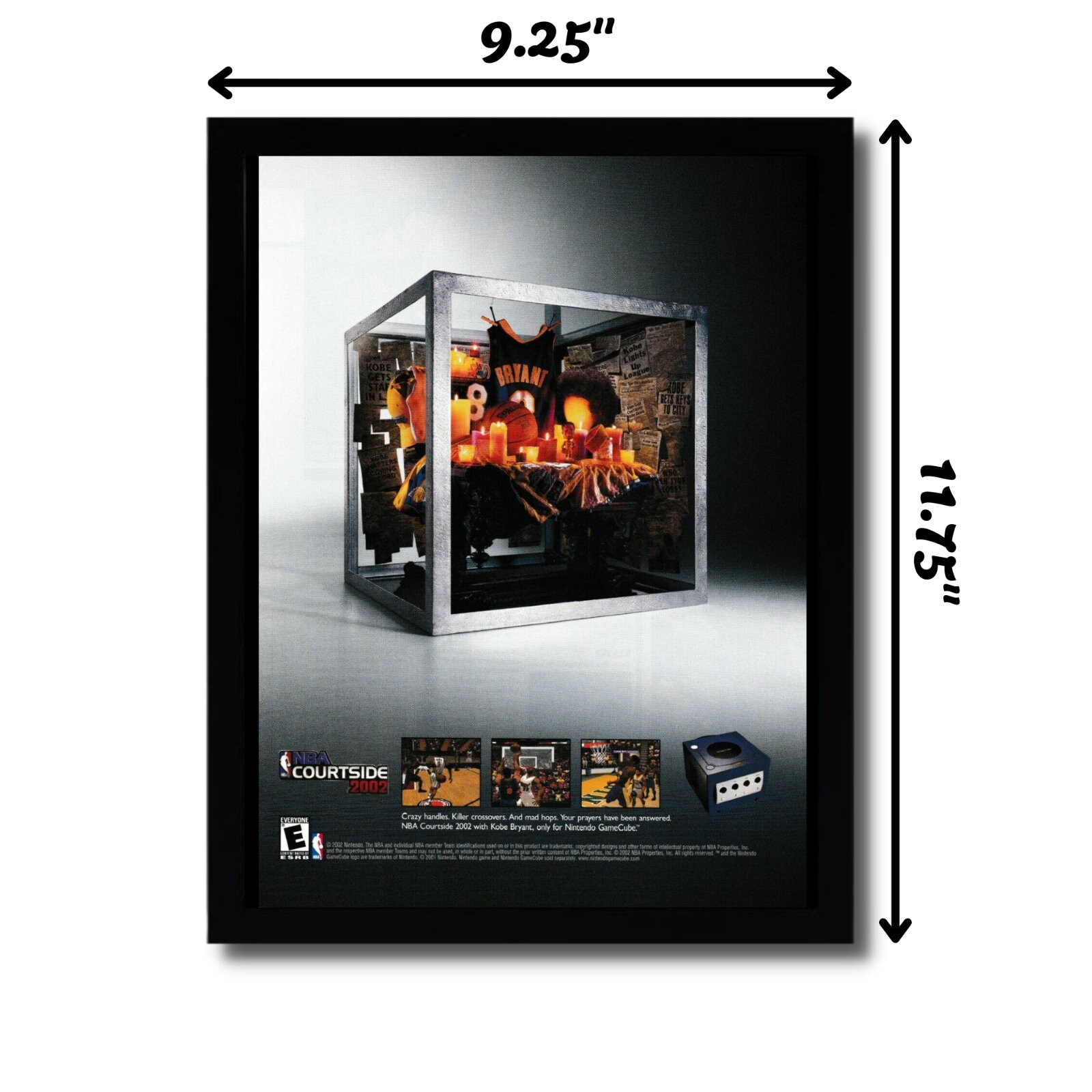 NBA Courtside 2002 Framed Print Ad/poster Gamecube Basketball Kobe ...