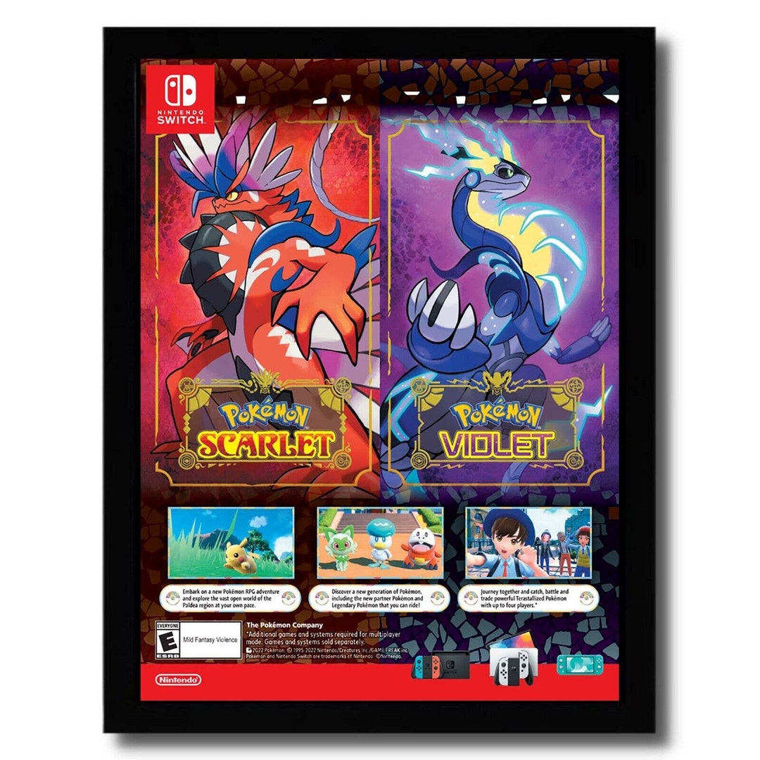 2022 Pokemon Scarlet and Violet Framed Print Ad/poster Nintendo Switch ...