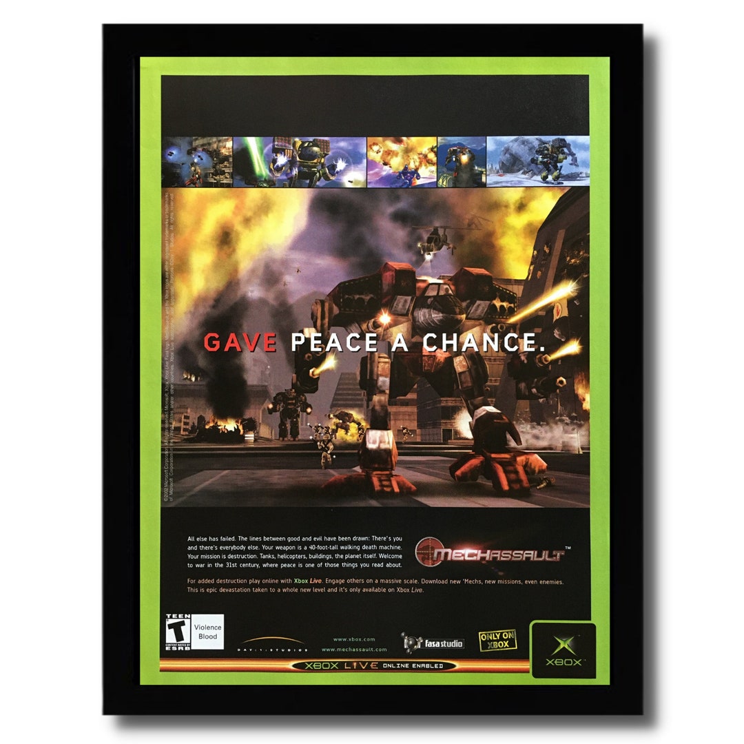 2002 Mechassault Framed Print Ad/poster Official Original Xbox Video ...