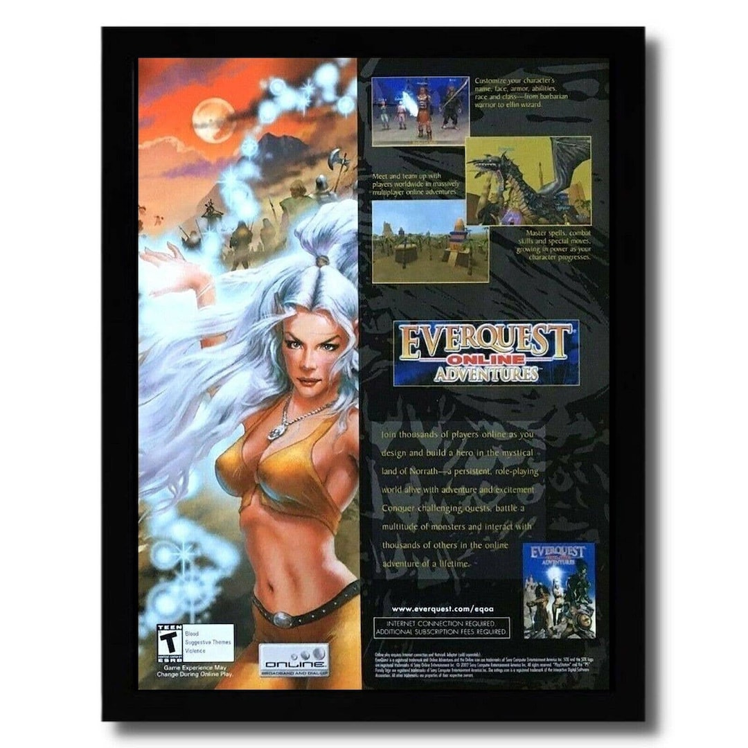 2003 Everquest Online Adventures Framed Print Ad/poster Retro PS2 RPG Promo Art - Etsy