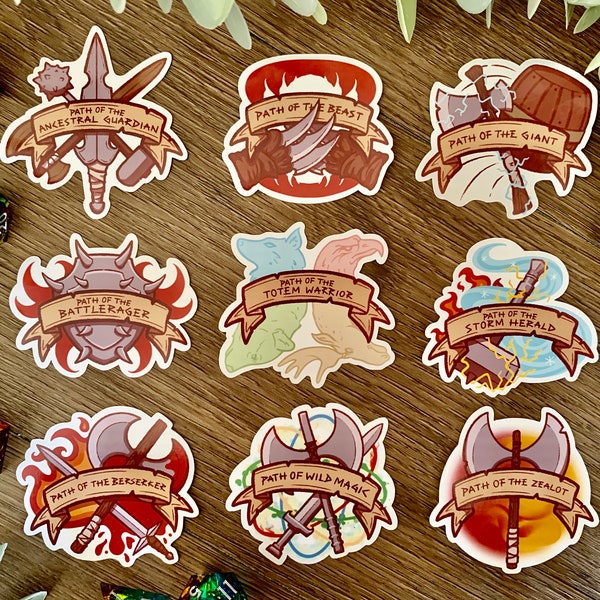 Dnd Barbarian Stickers - Etsy