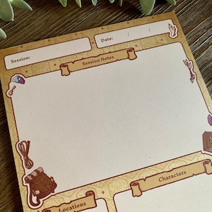 Dnd Session Notes | Dnd Notebook | Dnd Notepad | D&D Session Notes - Etsy