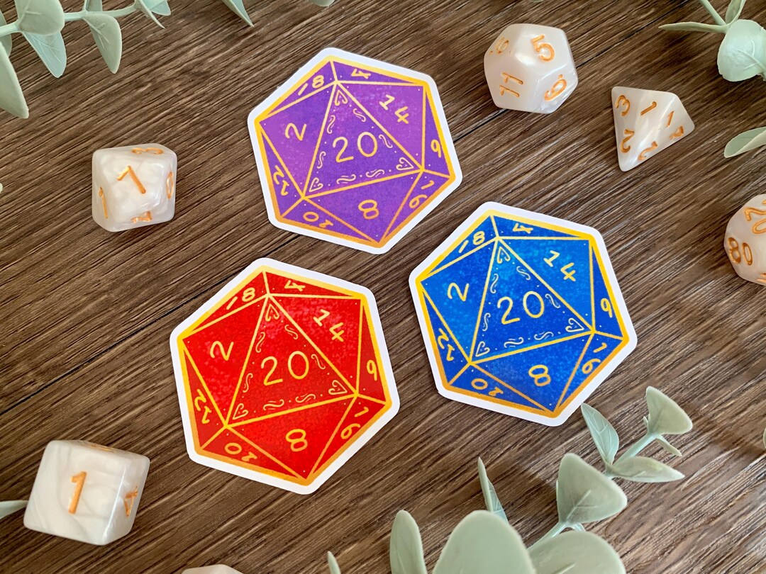 D20 Sticker - Royal - Dnd & Fantasy Inspired | Laptop Sticker | Water ...
