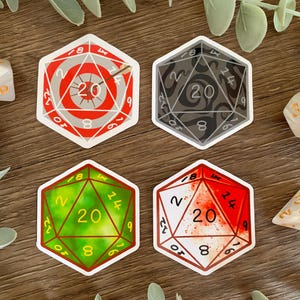 D20 Dice Sticker | Battle | Dnd Fantasy Journal, Laptop & Water Bottle ...