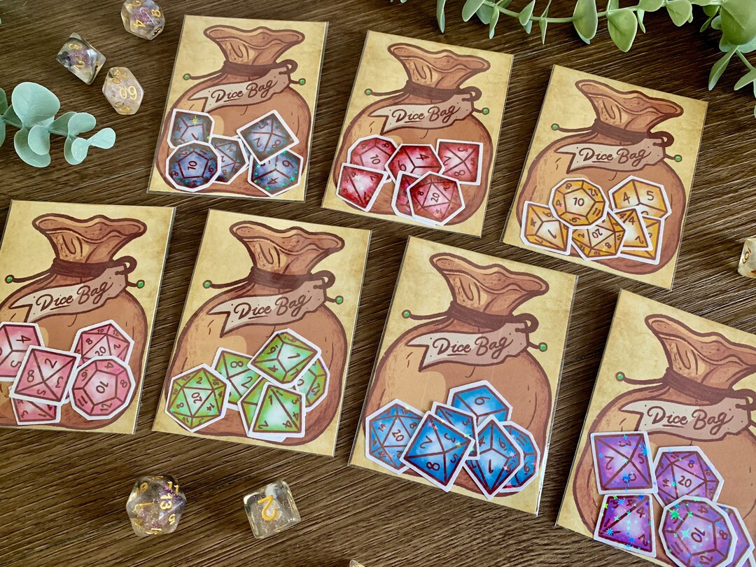 Holographic Dice Set Waterproof Vinyl Stickers | Dnd & Fantasy Inspired ...