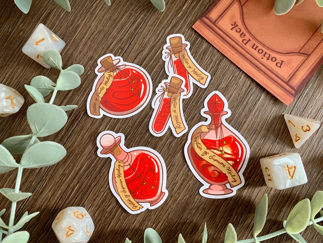 Healing Potions Sticker Pack | Dnd Journal & Laptop Stickers | Dungeons ...