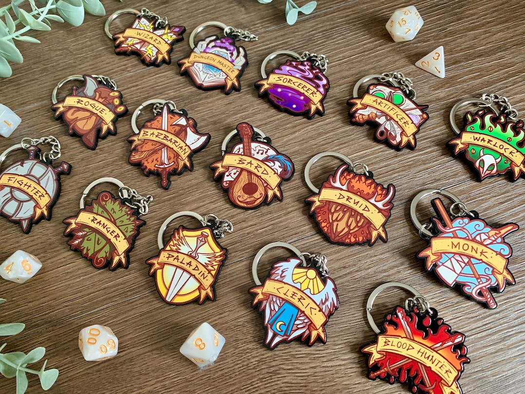 Class Keychain | D&D Keychain | Player Gift | Dungeons and Dragons ...