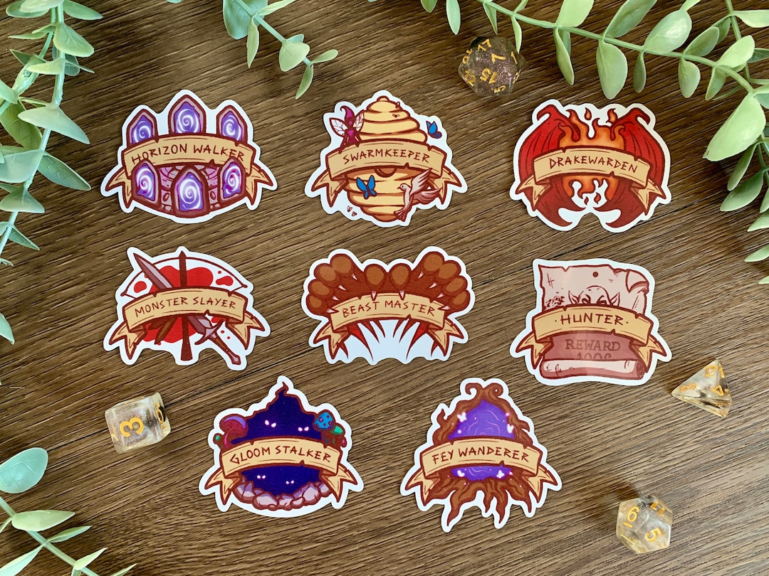 Dnd Ranger Subclass Stickers | Glossy Stickers - Etsy