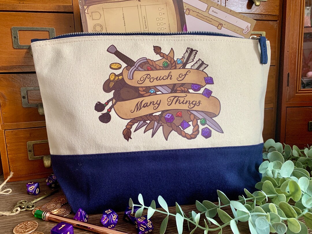 Dnd Pouch | Dnd Cotton Zip Pouch | Pouch of Many Things - Etsy