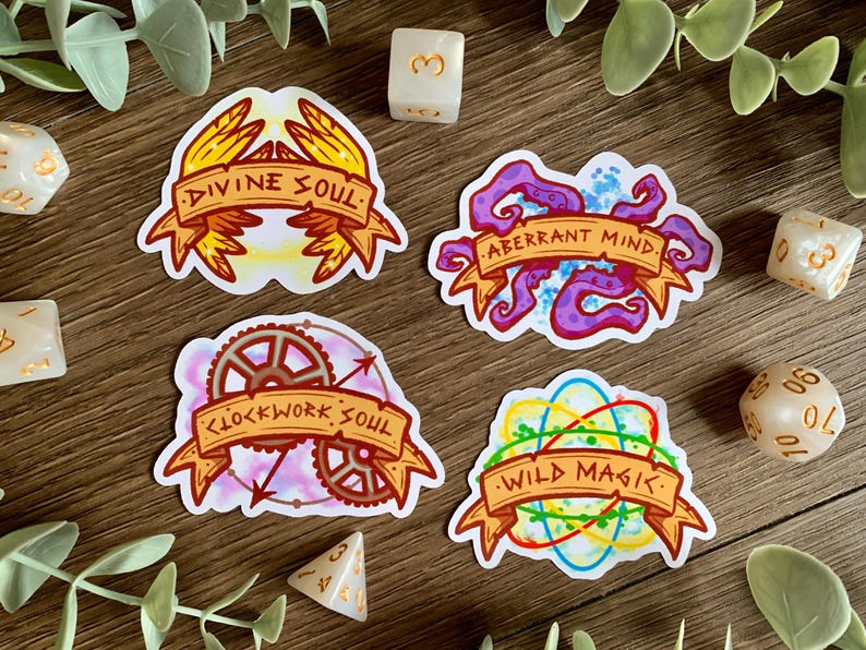 Dnd Sorcerer Subclass Stickers | TTRPG Fantasy Journal, Laptop & Water ...