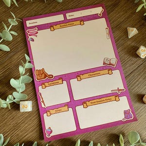 Dnd Session Notes | Dnd Notebook | Dnd Notepad | D&D Session Notes ...