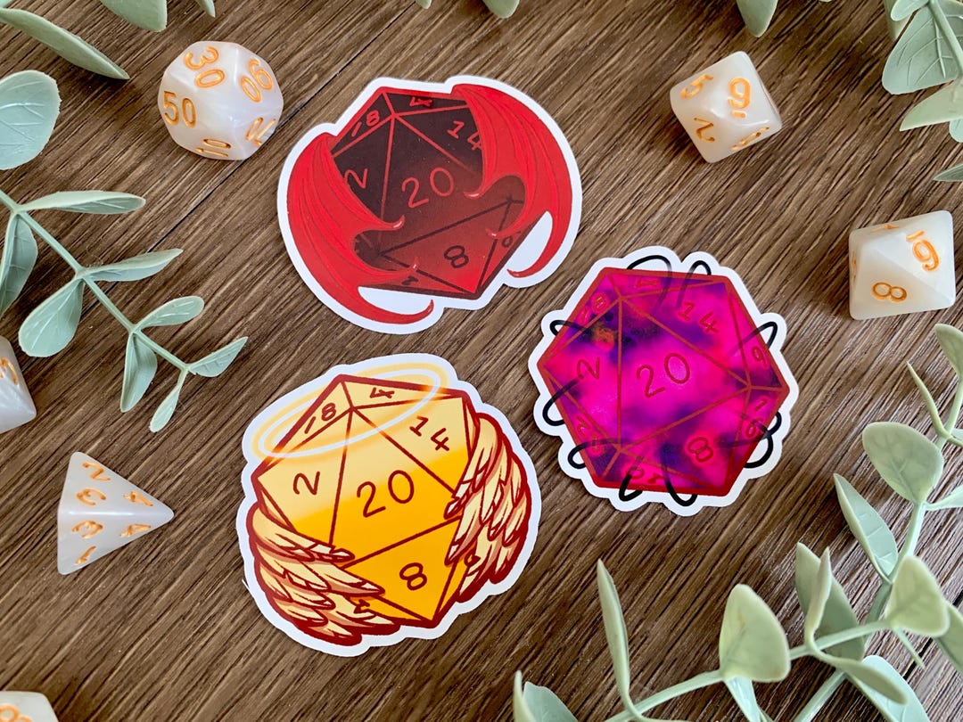 D20 Sticker | Alignment | Dnd Fantasy Journal, Laptop & Water Bottle ...