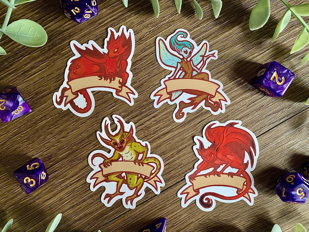 Dnd Warlock Familiar Stickers | Glossy Stickers | Dungeons & Dragons ...