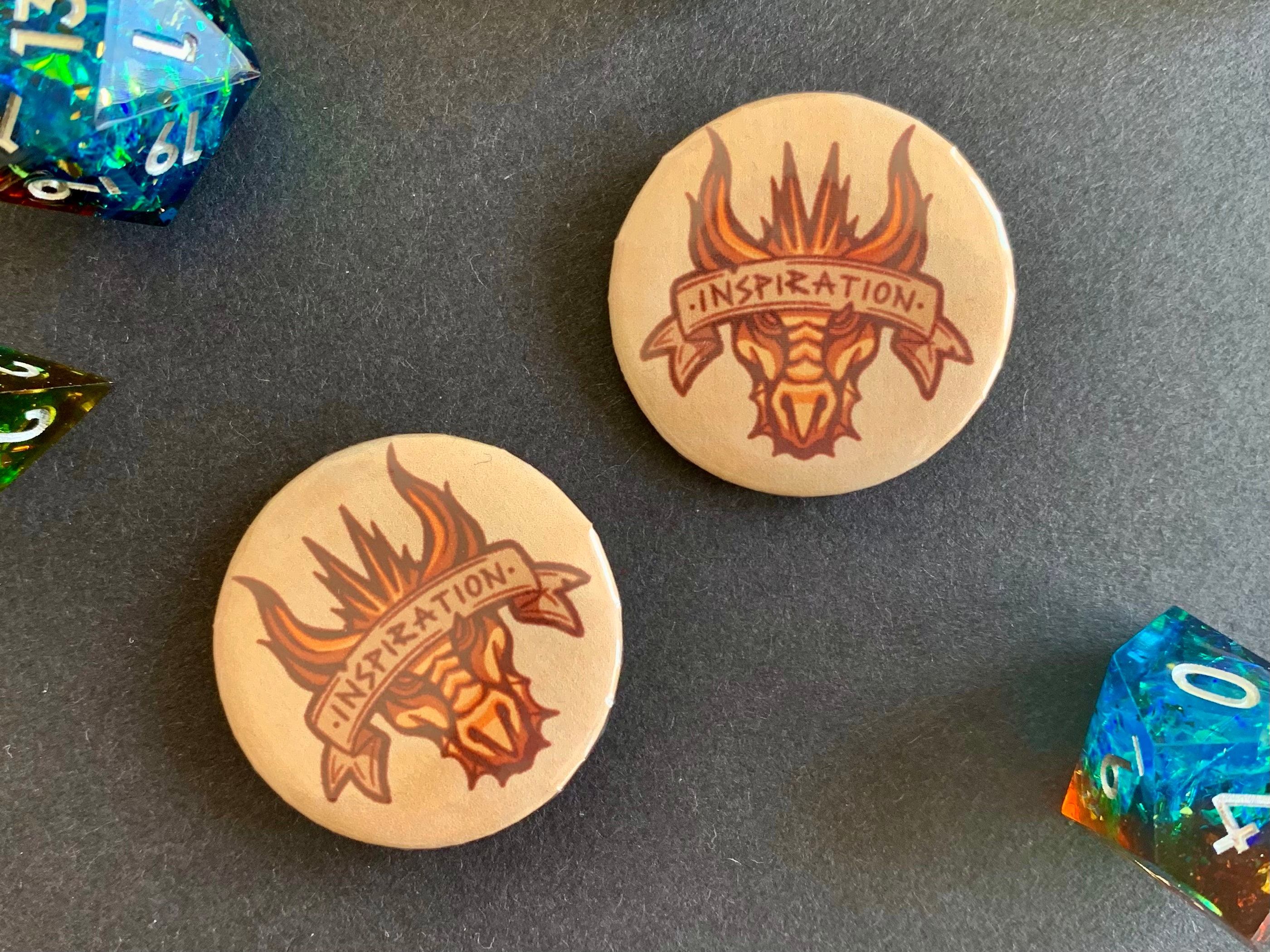 Dnd Inspiration Button Badges Dnd/rpg Fantasy Inspired Pin | Etsy