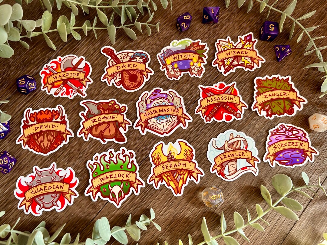 Daggerheart Class Stickers | TTRPG Stickers | Glossy Stickers | Vinyl ...