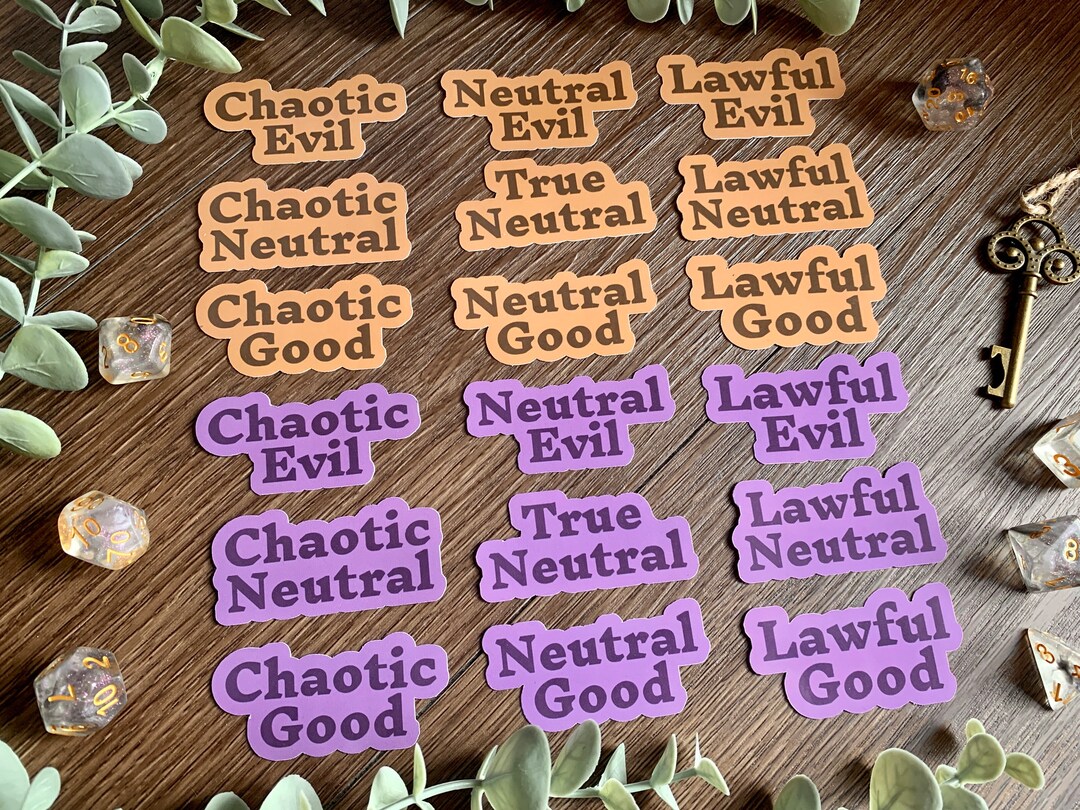 Dnd Alignment Stickers | D&D Stickers | Glossy Stickers | Vinyl ...