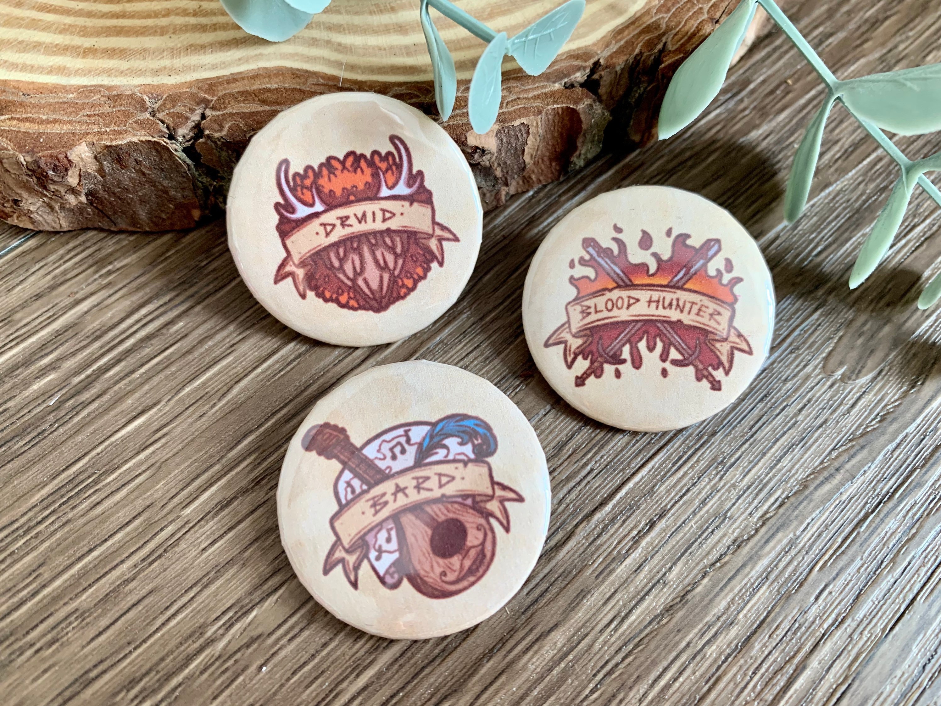 Dnd Class Button Badges Dnd/rpg Fantasy Inspired Pin Badges - Etsy ...