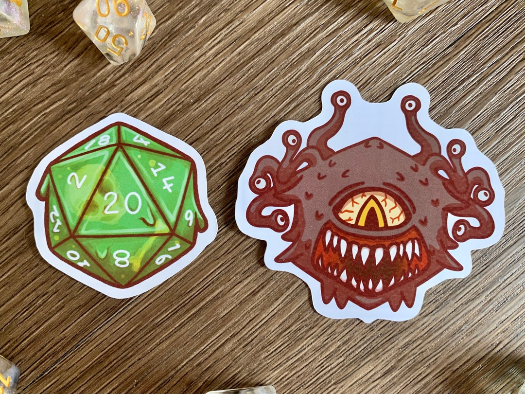Dnd Sticker D20 Sticker Monsters Gelatinous Cube Sticker Beholder ...