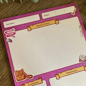 Dnd Session Notes | Dnd Notebook | Dnd Notepad | D&D Session Notes - Etsy