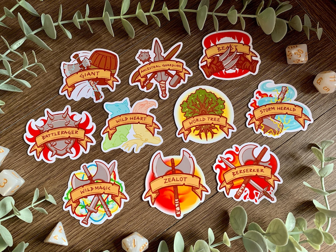 Dnd Barbarian Subclass Stickers | Glossy Stickers - Etsy