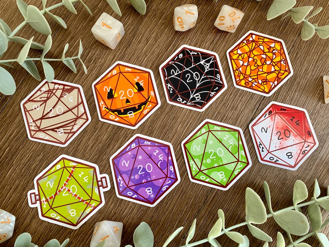 D20 Dice Sticker | Halloween | Dnd Fantasy Journal, Laptop & Water ...