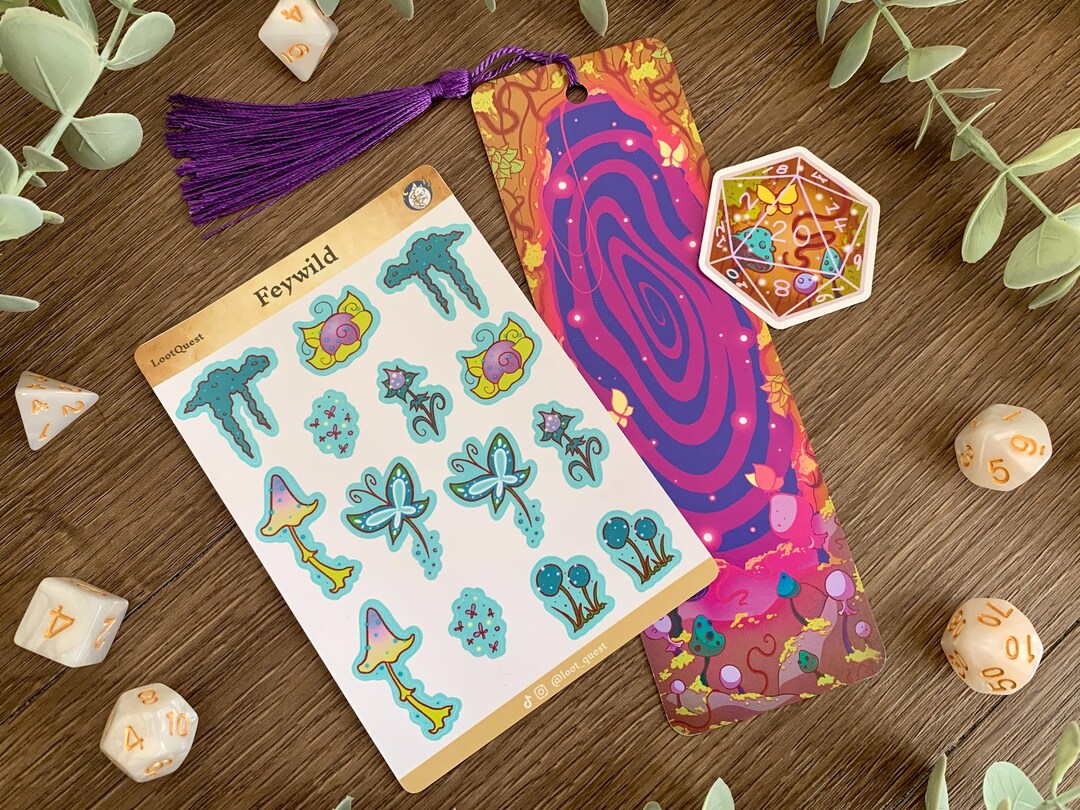 Dnd Feywild Bundle | Fantasy Bookmark | Journal Stickers | Dungeons and ...