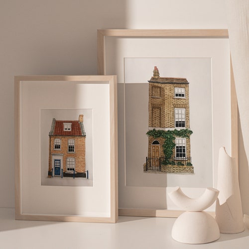 Art & Collectibles fine Line Drawing Print building drawing Hand Drawn ...