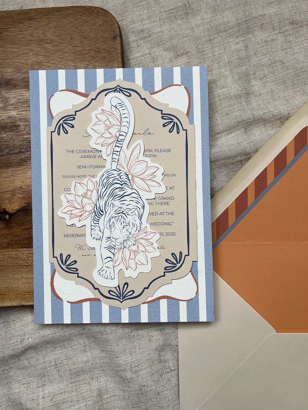 Whimsical Tiger Wedding Invitation – Bold Fun Wedding Suite, Summer ...