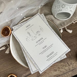 PERSONALISED MENU Template | Hand Drawn & Handwritten Whimsical Dinner ...